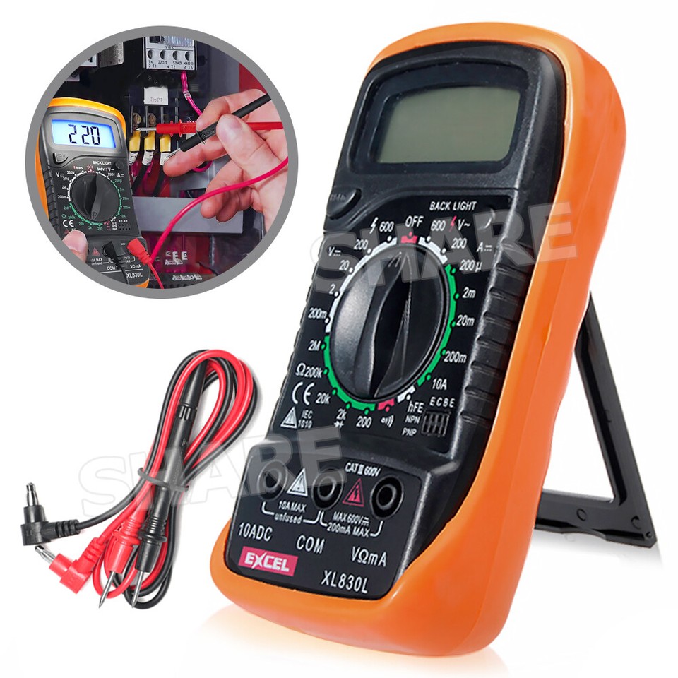 EXCEL LCD Digital Multimeter Electrical Meter AC/DC Volt OHM Multi ...