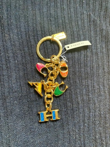 Coach Key Chain Fob Gold Tone /multi Dangling COACH Letters NWT | eBay