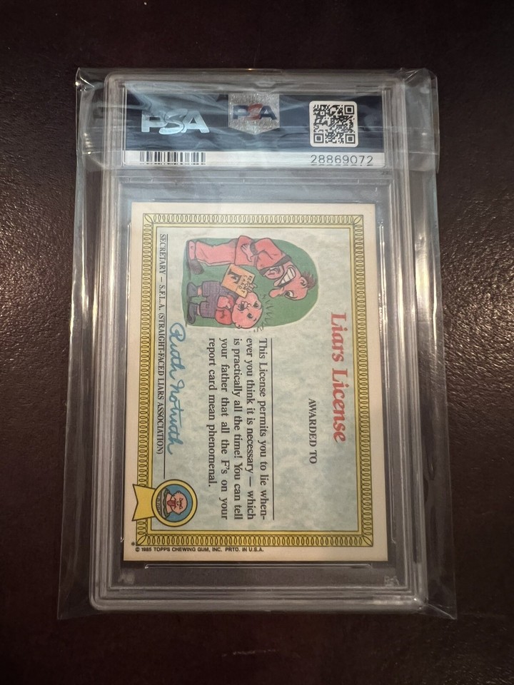 GPK Garbage Pail Kids 1985 1st Series 1 16a Weird Wendy matte PSA 10 ...