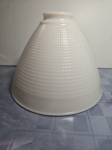 Vintage Milk Glass Globe Torchiere Floor Lamp Shade Waffle Pattern 8" 2 ...