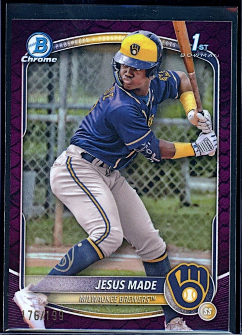 2025 Bowman - Chrome Prospects Jesus Made #BCP-50 Fuchsia Reptilian ...