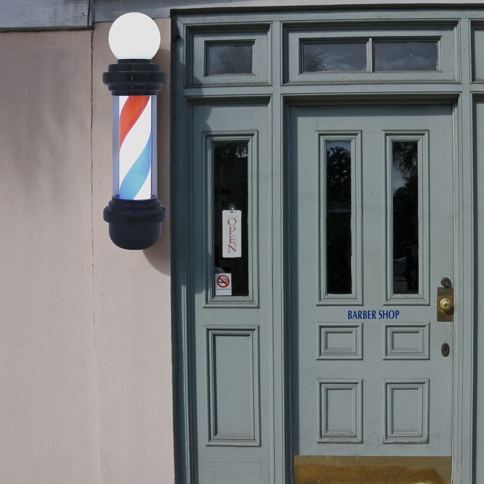 4W Barber Pole LED Light Outside Barber Shop Rotating Light Sign Wall ...