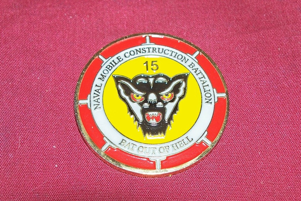 Challenge Coin Naval Mobile Construction Battalion 15 Navy Seabee Ball ...