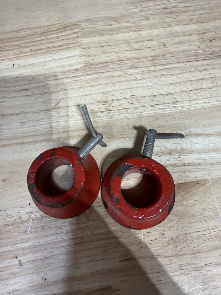 Vintage Unbranded 1" Standard Barbell Cast Iron Collars Red - Pair | eBay