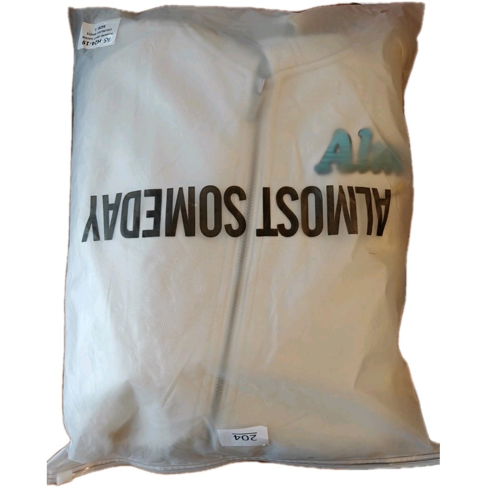 Almost Someday Zip Up Hoodie Cream Men's Size LG - High GSM Newport ...