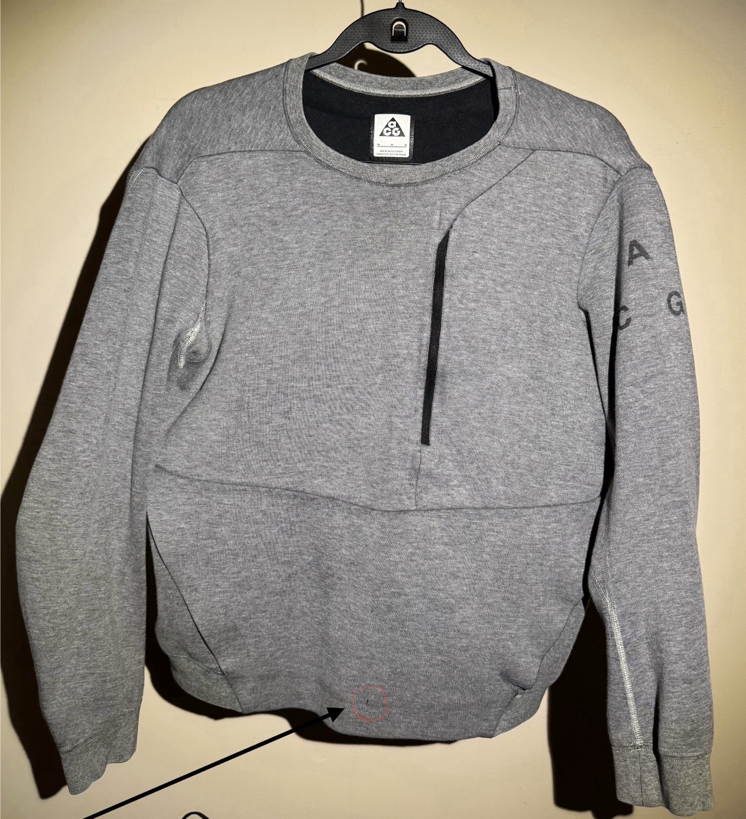 Nike NikeLab ACG Tech Fleece Crew Men's Size Medium 810125 091 | eBay