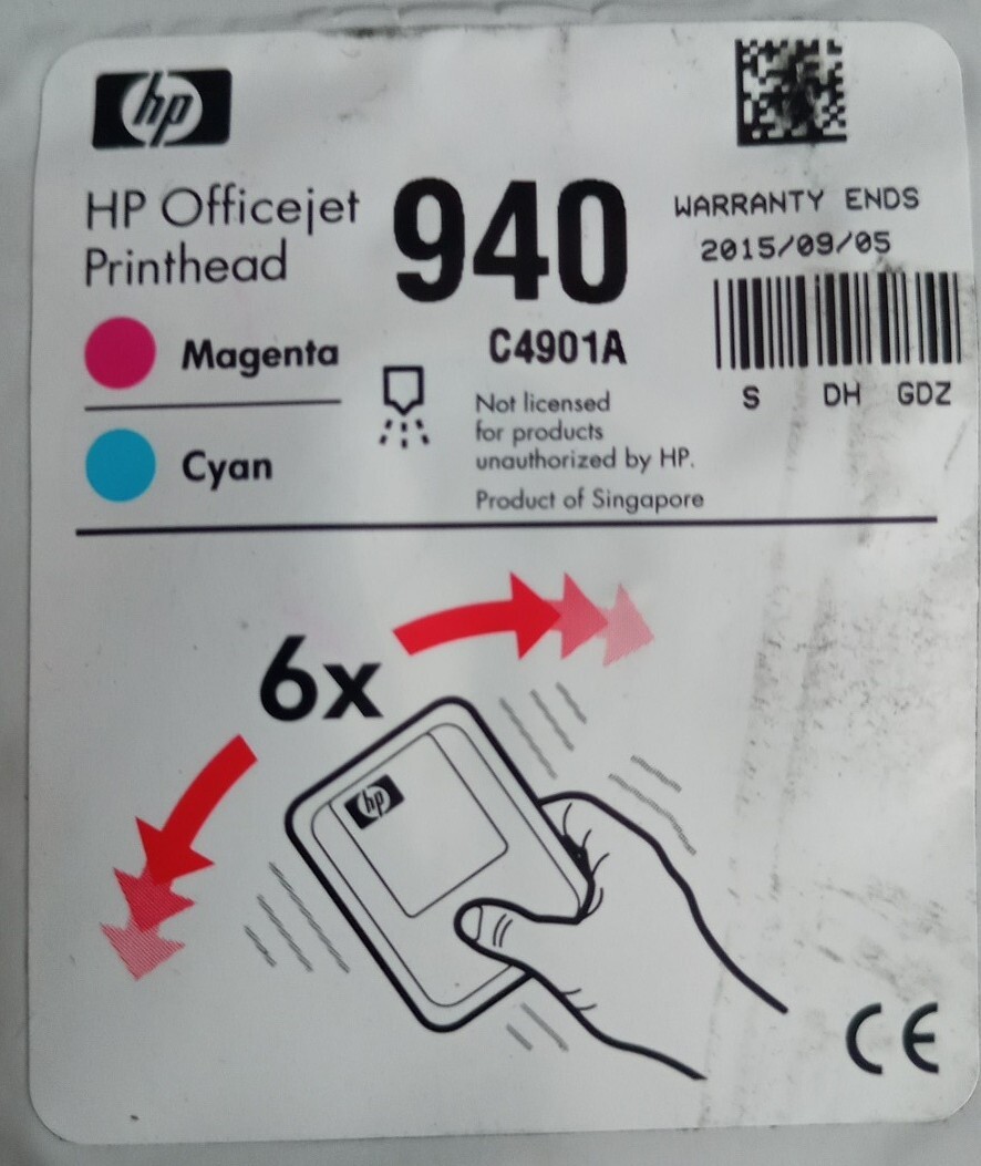 Original HP 940 Druckköpfe Schwarz/Gelb & Cyan/Magenta C4900A + C4901A ...
