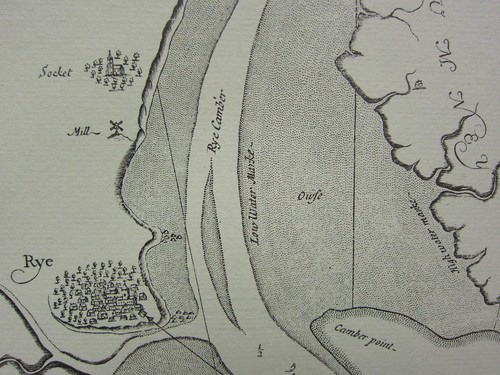 VINTAGE 1753 FACSIMILIE COASTAL CHART/MAP ~ RYE WINCHELSEA CASTLE ...