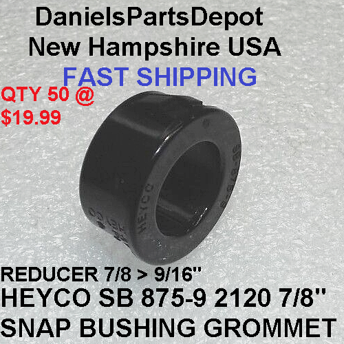 x50 7/8" HEYCO SB-875-9 2120 SNAP BUSHING BLACK NYLON PLASTIC CABLE ...