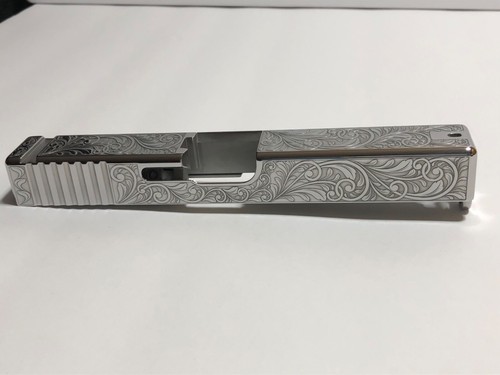 Custom DEEP Laser engraved mirror polished Glock 17 Slide Gen3 scrolls ...