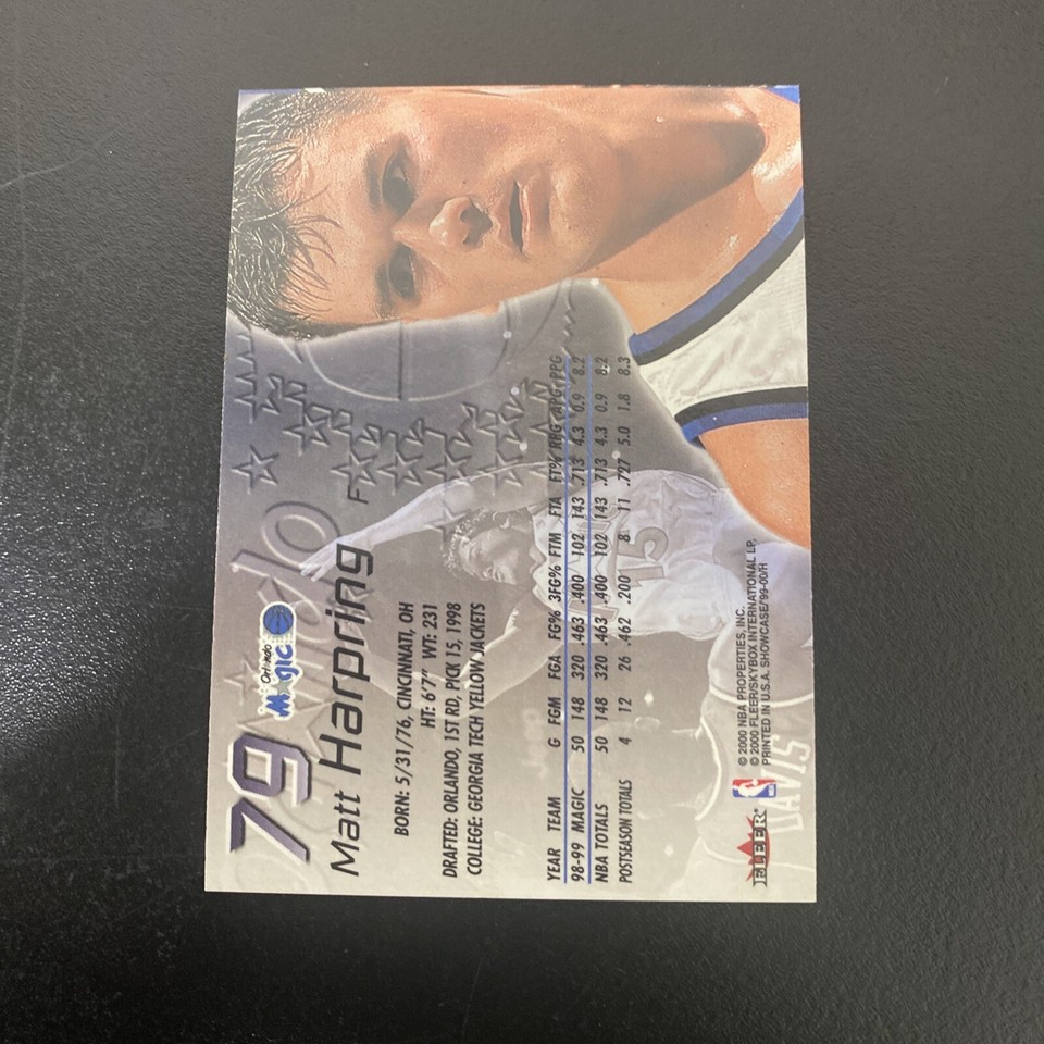 1999-00 Flair Showcase Orlando Magic Basketball Card #79 Matt Harpring ...