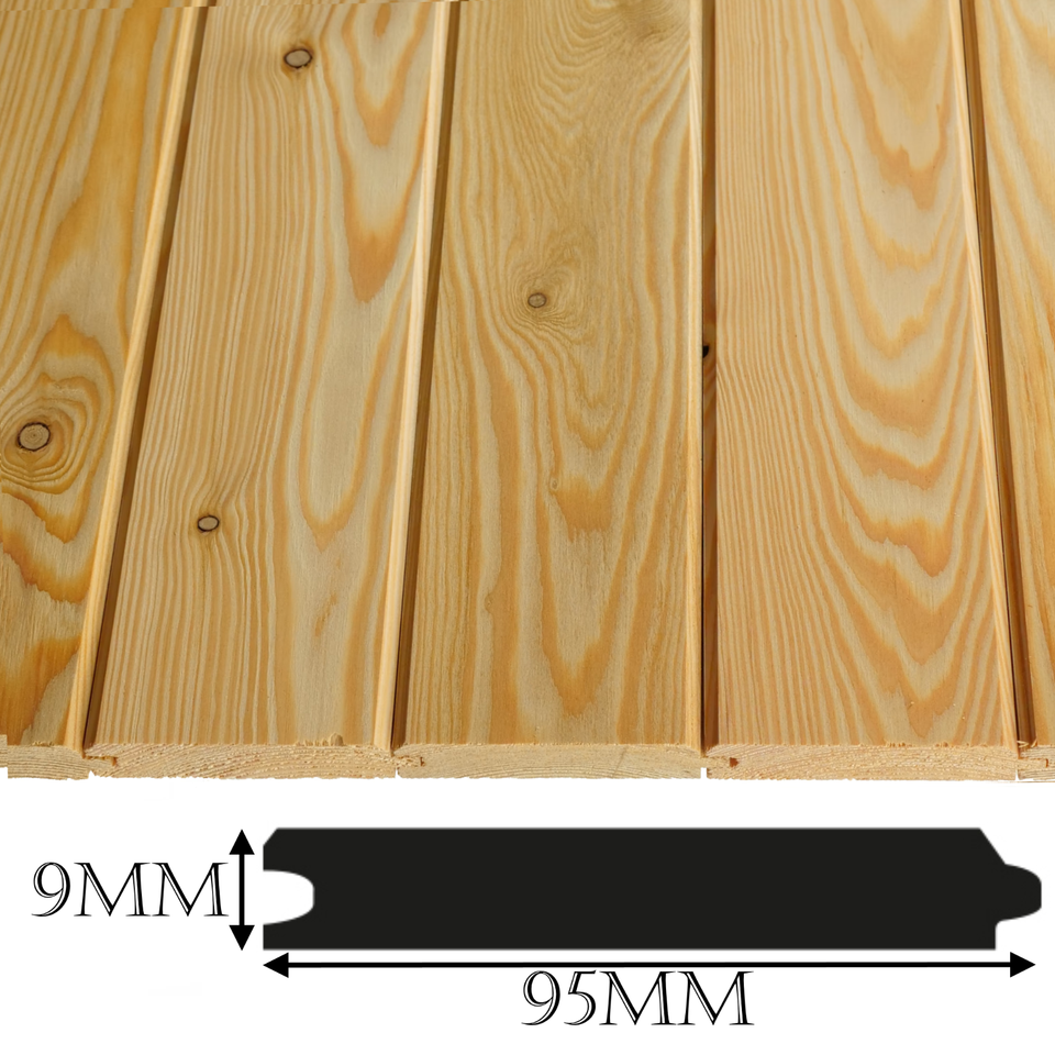 Pine Timber Cladding Matchboard Tongue & Groove V 9x95mm T&G Wood ...