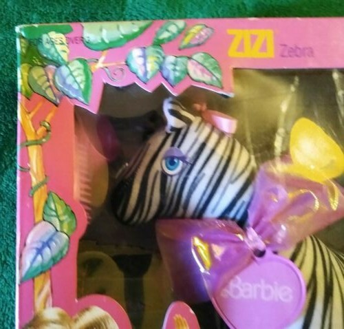 1988 NOS Vintage Mattel Animal Lovin Barbie Zizi Zebra NRFB #1393 for ...