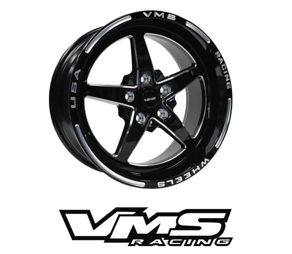 VMS WHEELS 15X10 +20ET 5X114.3 6.25" BS DRAG WHEEL RIM FOR 94-04 FORD ...