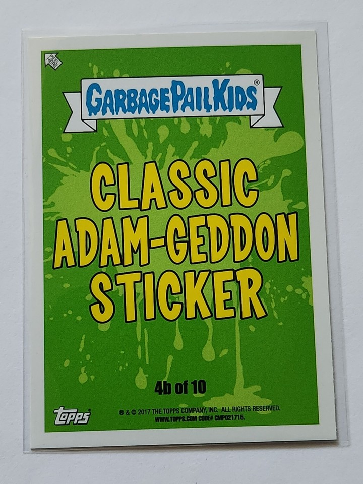 2017 GARBAGE PAIL KIDS LUKE WARM CLASSIC ADAM-GEDDON STICKER 4b of 10 ...