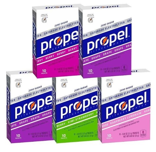 Propel Powder Packets 4 Flavor Variety Pack With Electrolytes, Vitamins ...