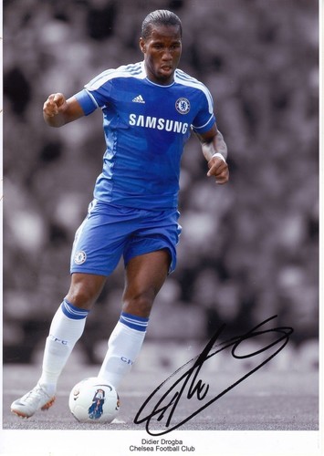 DIDIER DROGBA - CHELSEA AUTOGRAPH SIGNED PP PHOTO POSTER | eBay