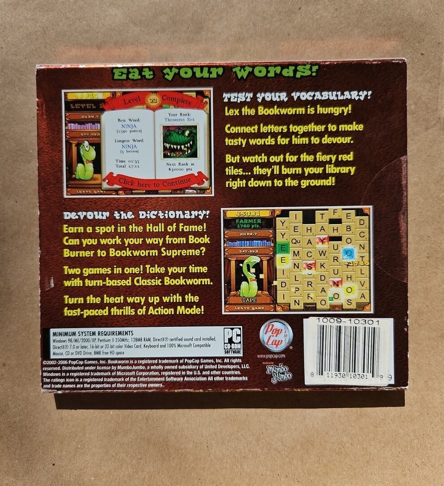 Bookworm Deluxe Jewel Case (PC CD-ROM, 2007) 811930103019| eBay