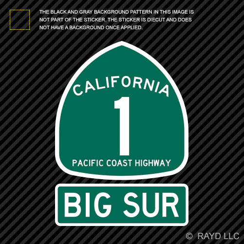 PCH 1 Big Sur Sign Sticker Die Cut Vinyl pacific coast highway sign pch ...