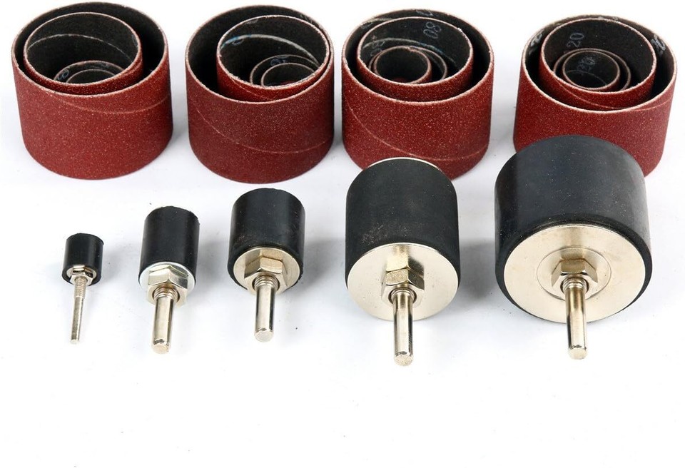 25PCS Sanding Round Drum Set for Woodworking Drill Press Sander Sleeves ...