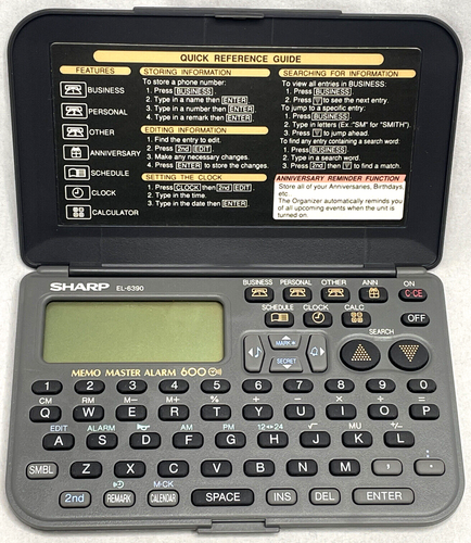 Sharp EL-6390 Electronic Organizer Memo Master Alarm 600 Calculator ...