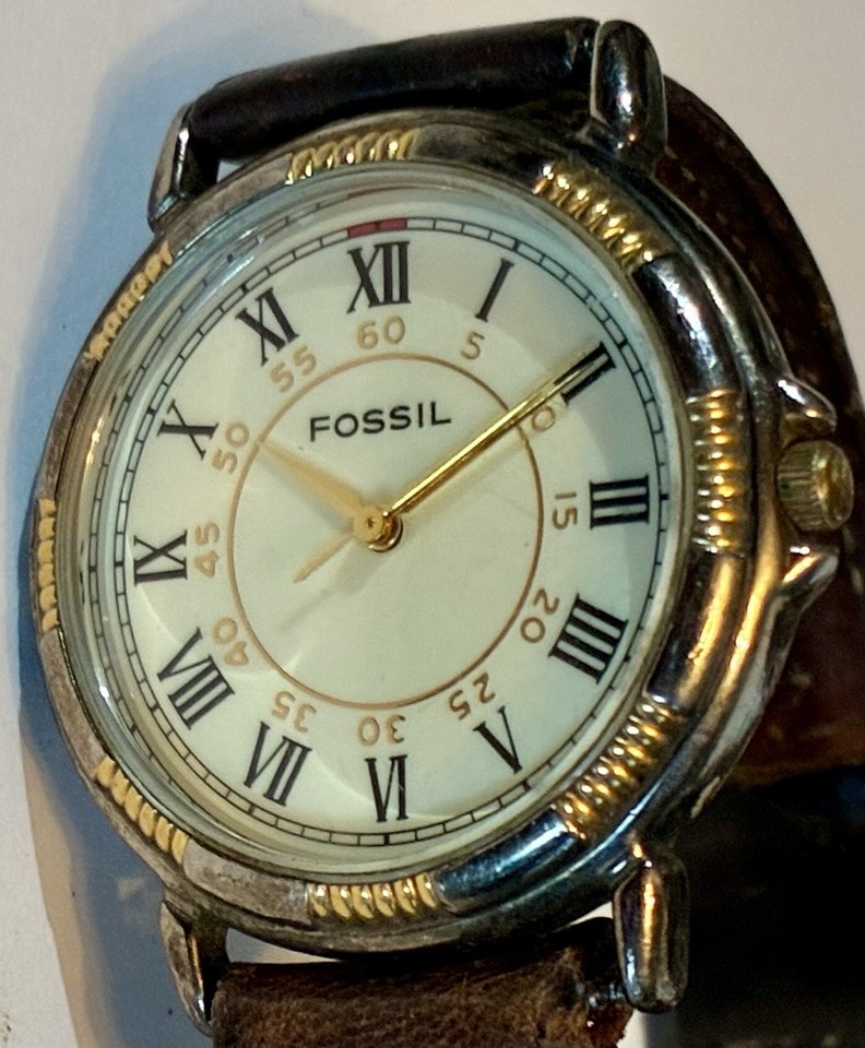 fossil watch men vintage Quartz Runs EC-8683 | eBay