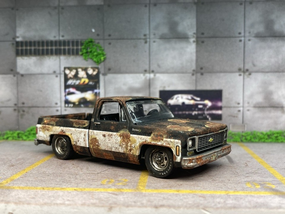 1973 Chevy C10 Rusty Weathered Custom 1/64 Diecast Pickup Truck Barn ...