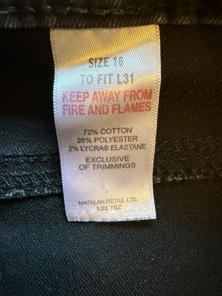 Matalan black/grey stonewashed jeggings/leggings - size 16 | eBay UK