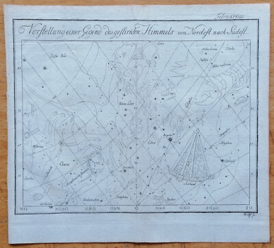 Astronomy Celestial Map February by Bode - Original Engraved Map - 18th ...