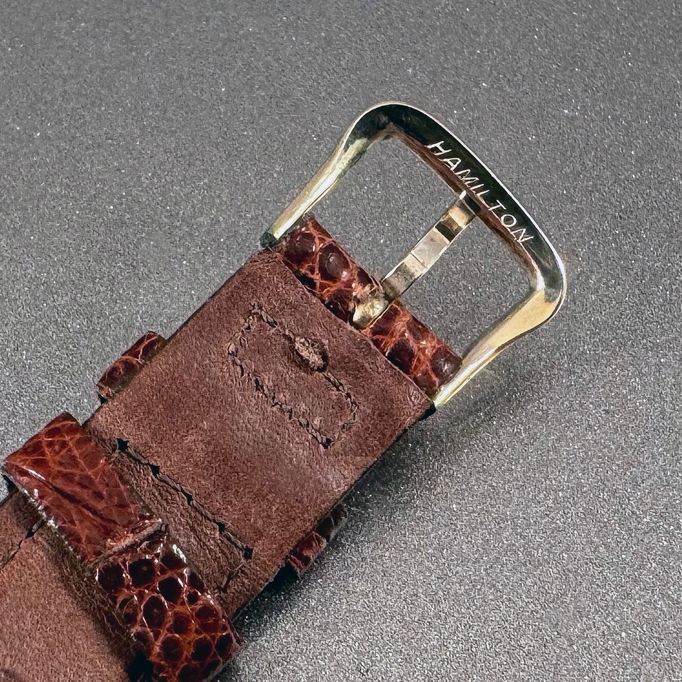 RARE EURO 1960s 60007-4 Hamilton Watch: MCM Fin Lug Case; Ham Strap ...