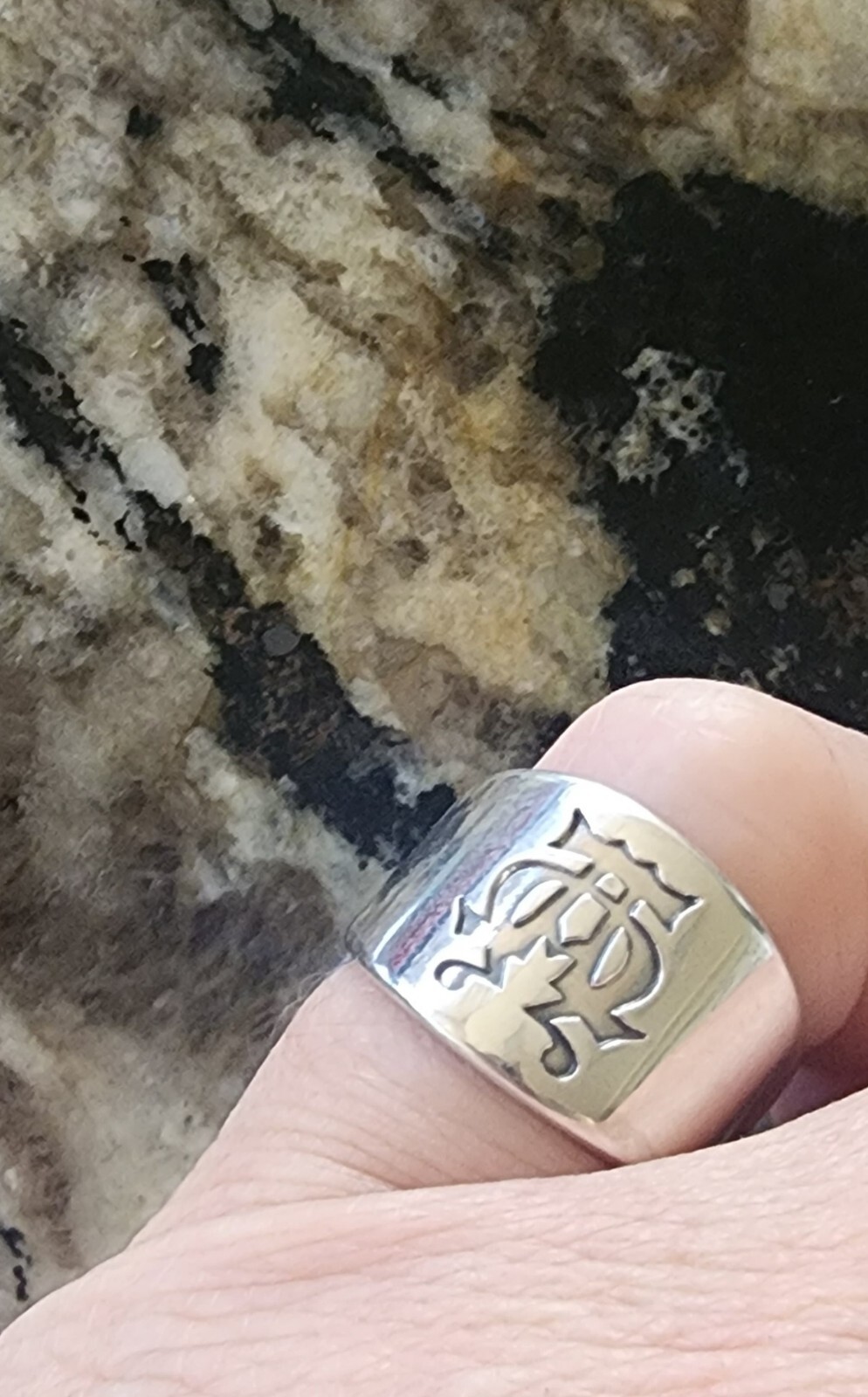 James Avery Retired Wide Alpha and Omega Band Ring Si… - Gem