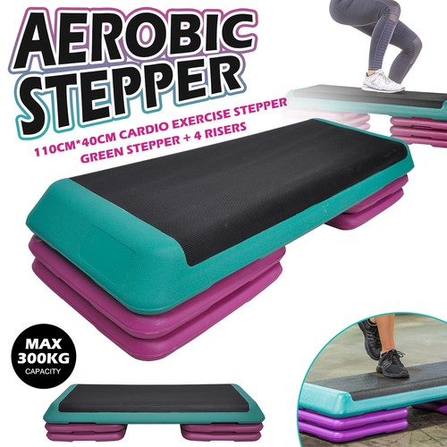 XL - Aerobic Step - 110cm*40cm Cardio Exercise Stepper - Green Stepper ...