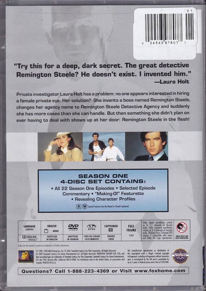 REMINGTON STEELE - THE COMPLETE SEASON ONE (DVD 2010) (M) 24543622253| eBay