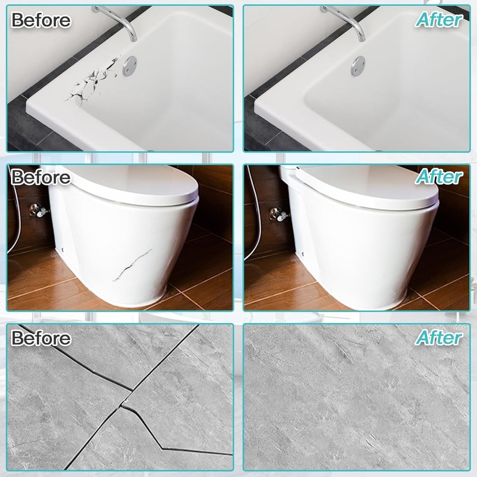 Porcelain Repair Kit Tub Tile Shower Repair Waterproof Leak-Proof ...