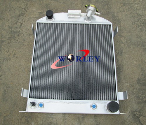 3 ROW 62MM aluminum radiator FOR Ford 1932 chopped hot rod w/Chevy 350 ...