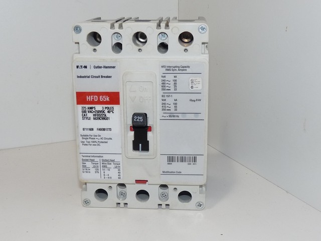 Eaton HFD3225L Circuit Breaker 225amps No Box* for sale online | eBay