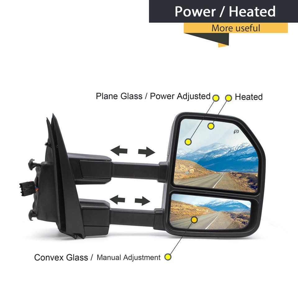 Tow Mirrors For 2017-2020 Ford F-250 F-350 Super Duty Power Heated ...