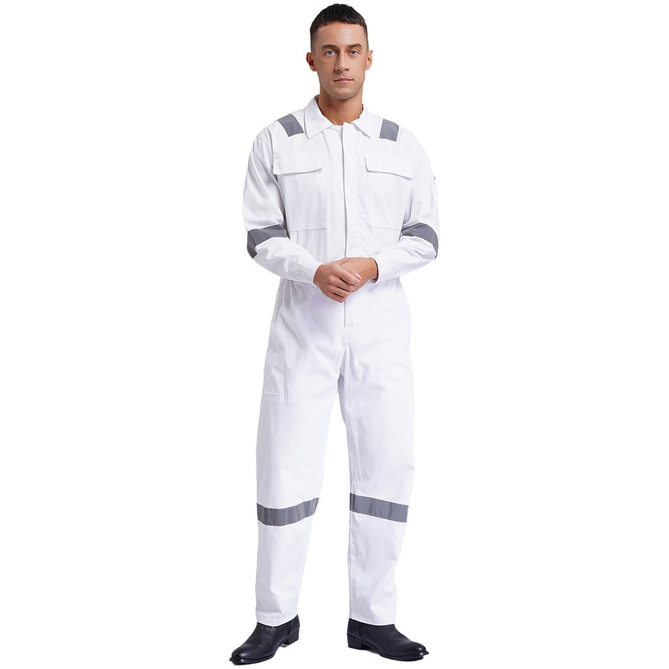 Mens Coveralls Jumpsuit Work Overalls One-piece Dustproof Dungarees ...