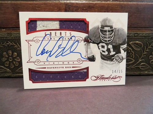 Panini Flawless Ruby Autograph Jersey Greats Vikings Auto Carl Eller 14 ...
