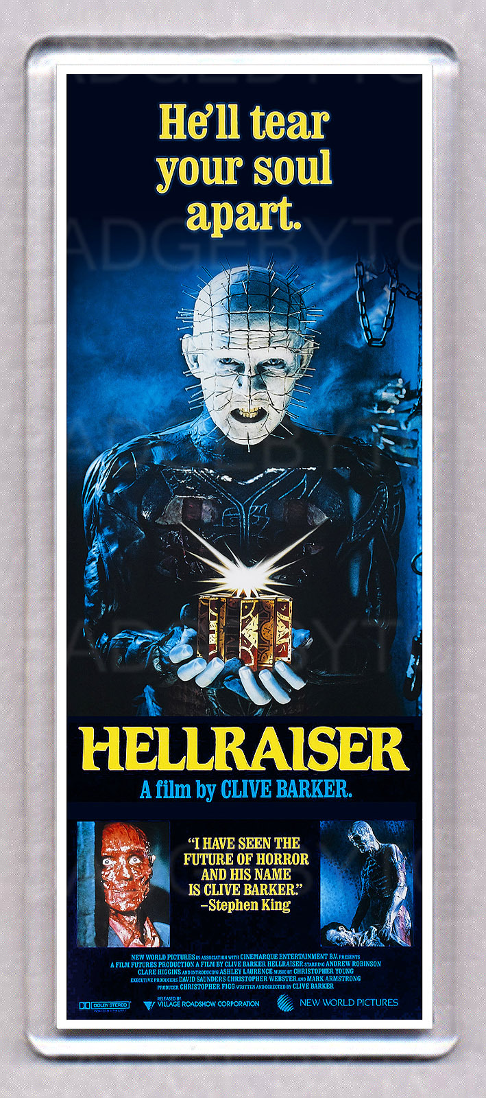 HELLRAISER movie poster LARGE 'WIDE' FRIDGE MAGNET - HORROR CLASSIC! | eBay