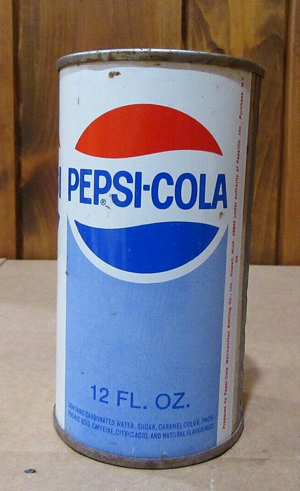 1970's All Steel Pepsi-Cola PEPSI 12 OZ Juice Style Pull Tab Soda Can ...