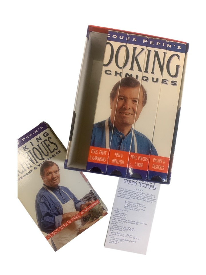 Jacques Pepin's Cooking Techniques Boxed VHS Set PBS Today's Gourmet ...
