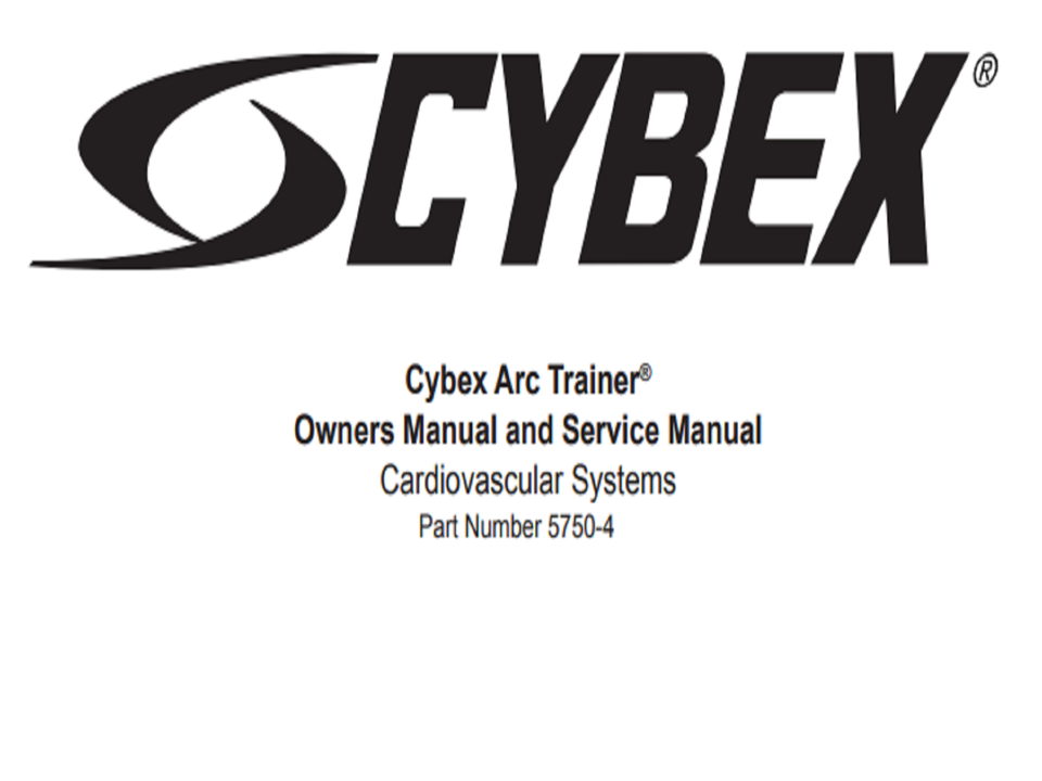 Cybex Arc Trainer 750A-01 750AT-01 Elliptical Owner Manual 5750-4 | eBay
