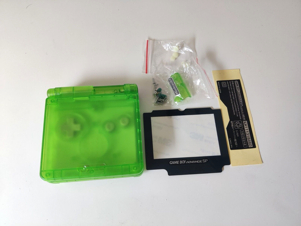 Clear Green GBA SP Housing Shell IPS & Regular Ready for Game Boy ...