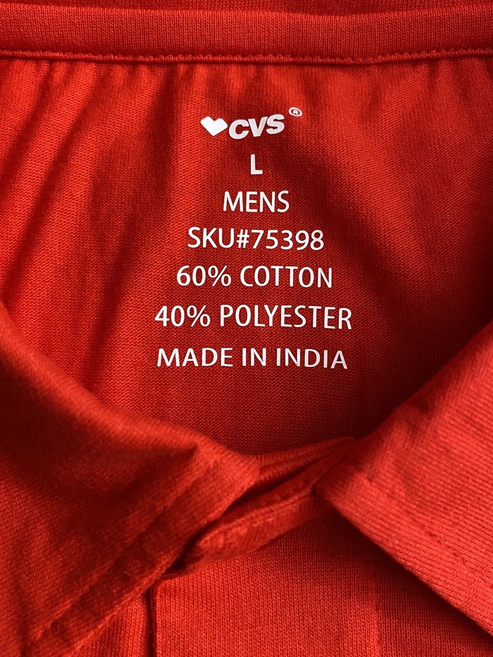CVS Mens Womens Heart Red Employee Polo Shirt Uniform Short Sleeve NWOT ...