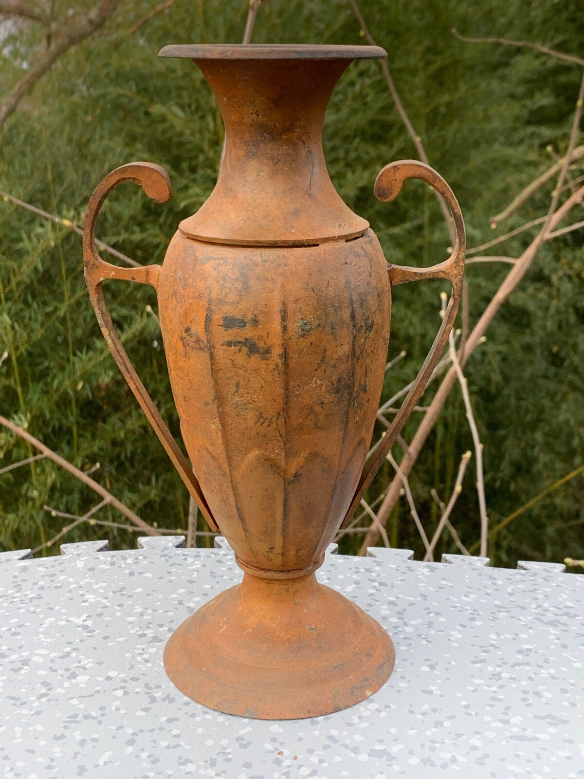 RARE Cyan Design Patina Rusted Metal Brass Vessel Genie Grecian Urn ...