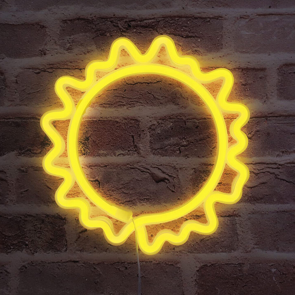 Sun-Yellow LED Neon Sign Lights USB Powered Kids Gift Bedroom Indoor ...