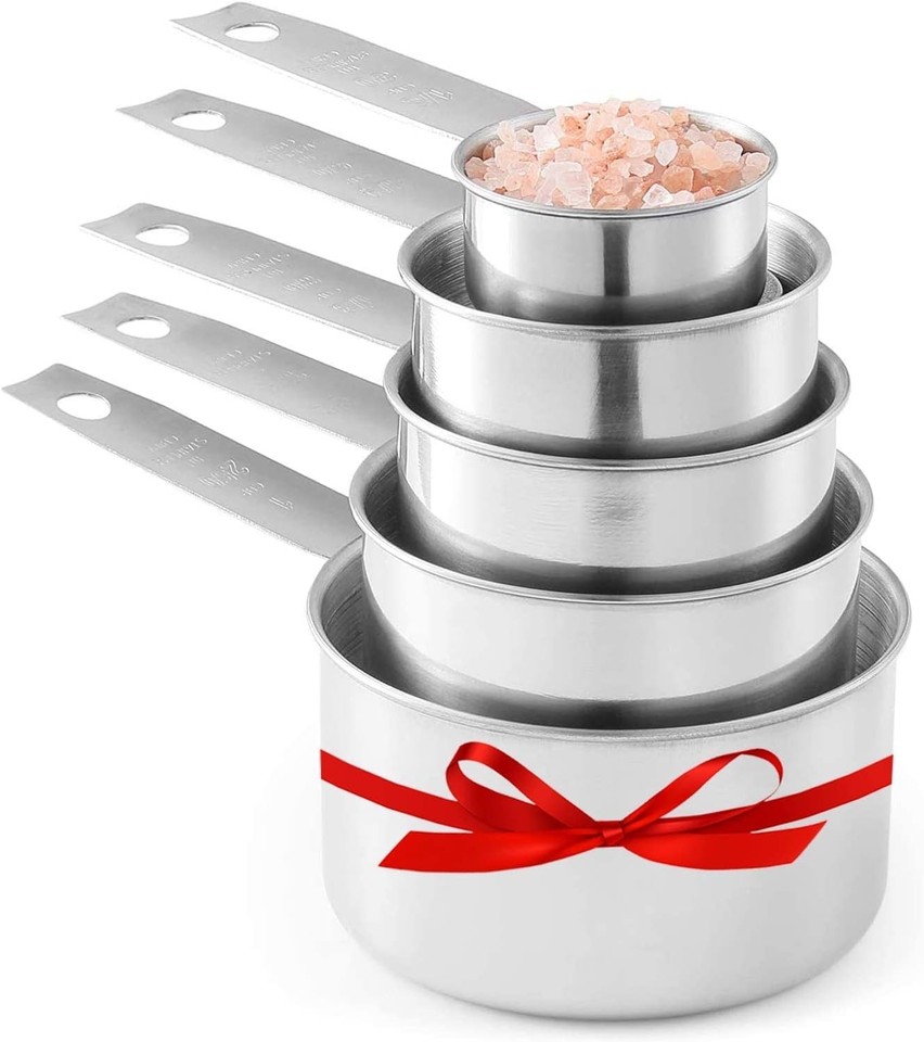 Stainless Steel Measuring Cups, 5 Piece Stackable Measuring Set (1) | eBay