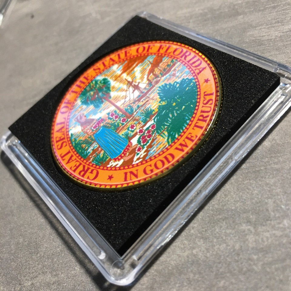 Great State of FLORIDA State Seal Colorized Collectible Challenge Coin ...