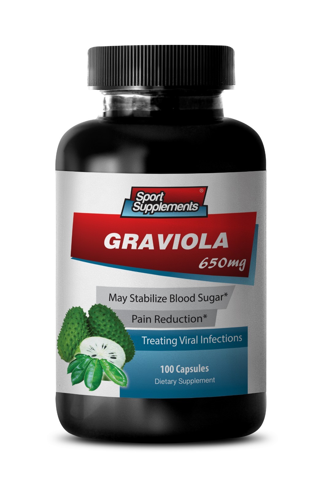 Soursop Fruit - Graviola 650 mg - Stimulate Serotonin Help Uplift Mood ...